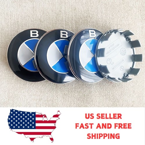 Set of 4 For BMW 68mm Wheel Center Hub Caps Logo Badge Emblem Rim ...