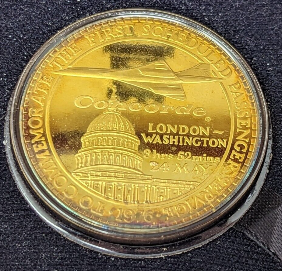 Pobjoy Mint Gold on .925 Silver Crownmedal Concorde Washington London ...