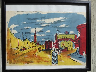 Original Guido “Wedo” Georgetti Lithograph San Francisco Ferry Bldg ...
