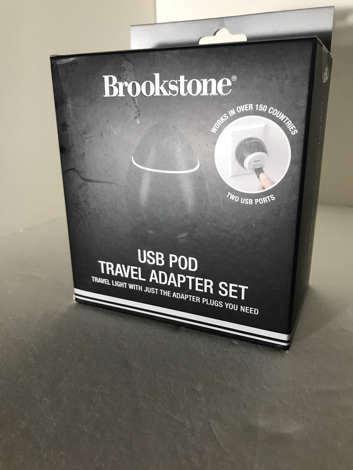 Brookstone 6 Pc USB Pod Travel Adapter Set (2USB Ports - Works In 150 ...