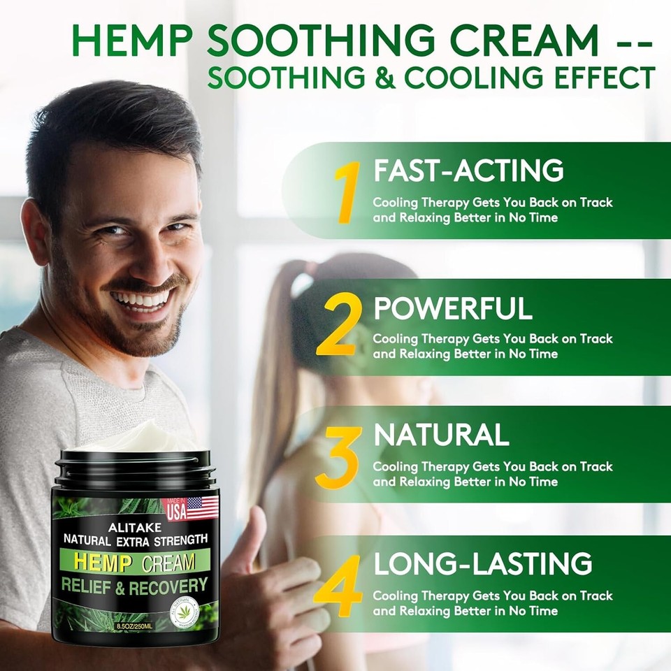 Natural Hemp Cream - Instant Hemp Cream with Hemp, Arnica, MSM ...