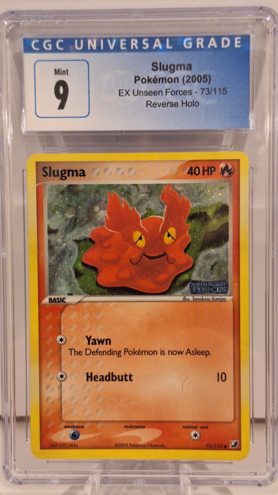 Slugma 73/115 EX Unseen Forces Reverse Holo Foil Pokemon - CGC 9 MINT ...