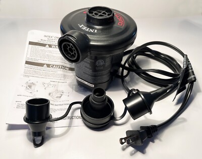 Intex Quick-Fill 100 Electric Air Pump Inflator and Deflator, 3 Nozzles ...