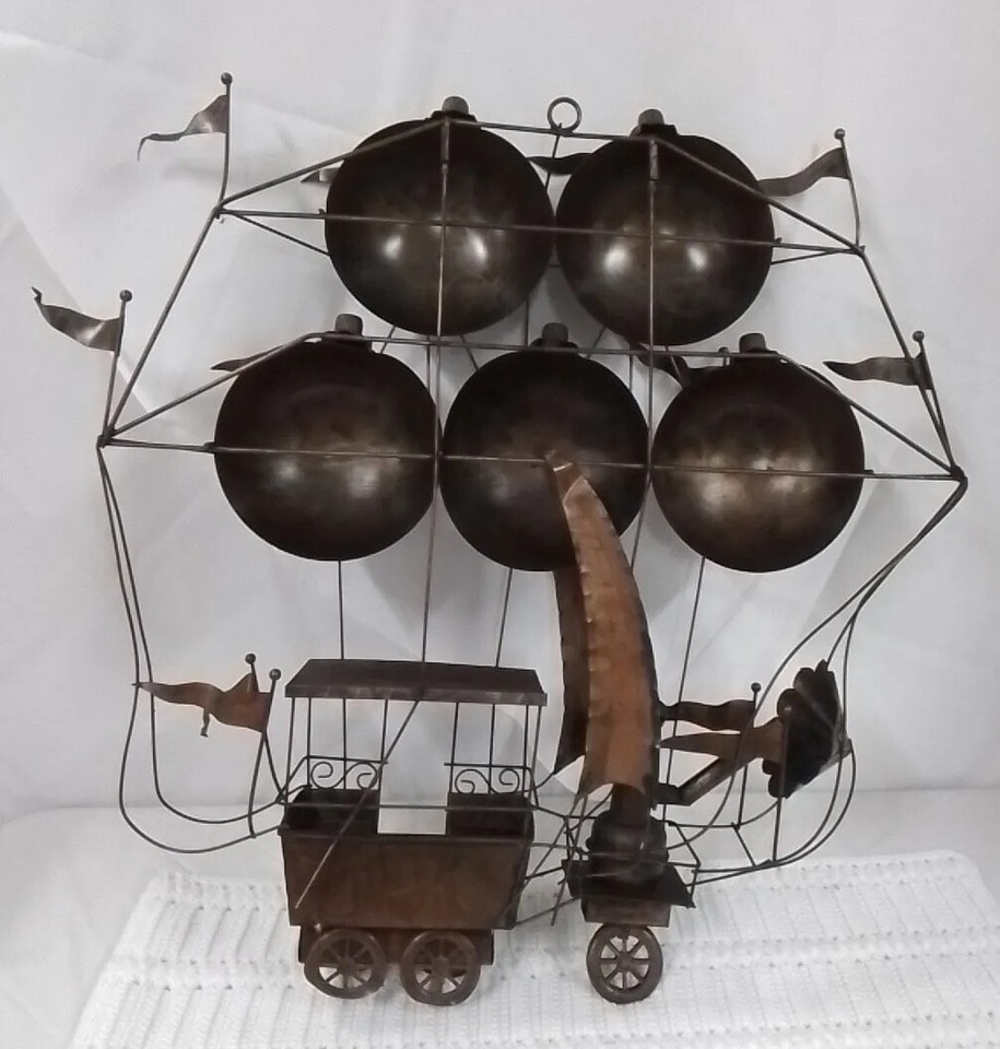 Vintage 1970's "CURTIS JERE" Brass Steam Punk Air Balloon Ship ...