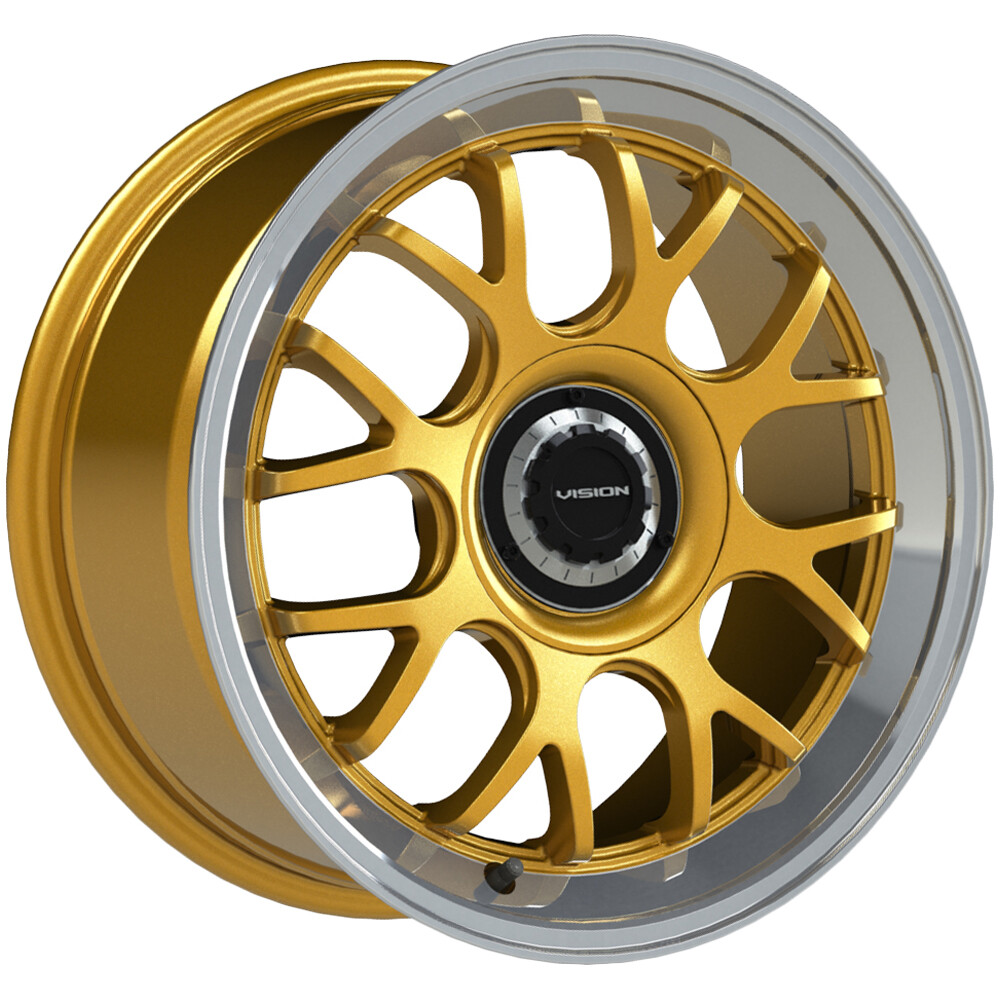 (Set of 4) Vision 478 Alpine 16x8 5x108/5x4.5" +38mm Gold Wheels Rims ...
