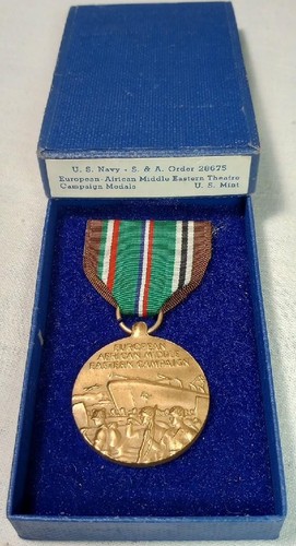 US NAVY WW2 EUROPE AFRICA MIDDLE EAST EAME CAMPAIGN MEDAL w/ribbon - US ...