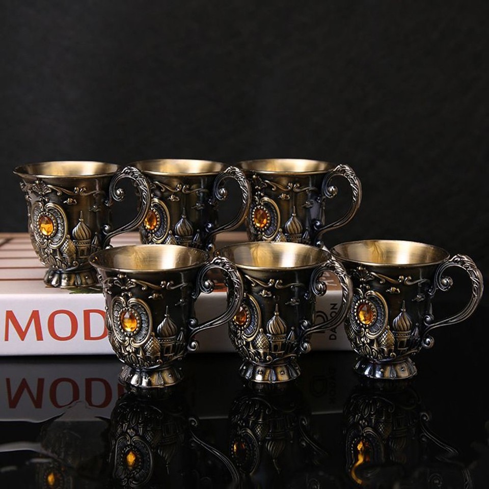 30ml Spirits Wine Glass Wine Cup Alloy Diamond Pattern Wide Application ...