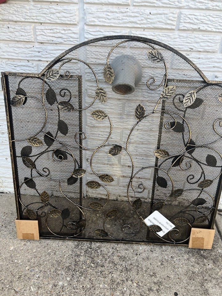 ANTIQUE GOLD FINISH SCROLL LEAF FIREPLACE SCREEN- | eBay