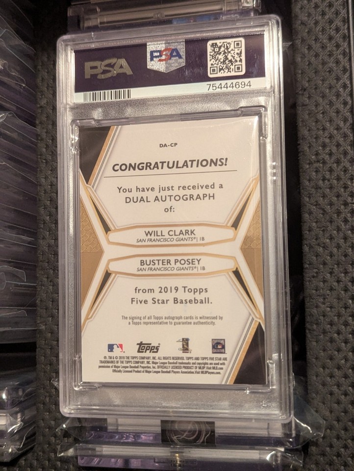 2019 Topps Five Star Wil Clark/Buster Posey Dual Auto /10 PSA 9 🧡 | eBay
