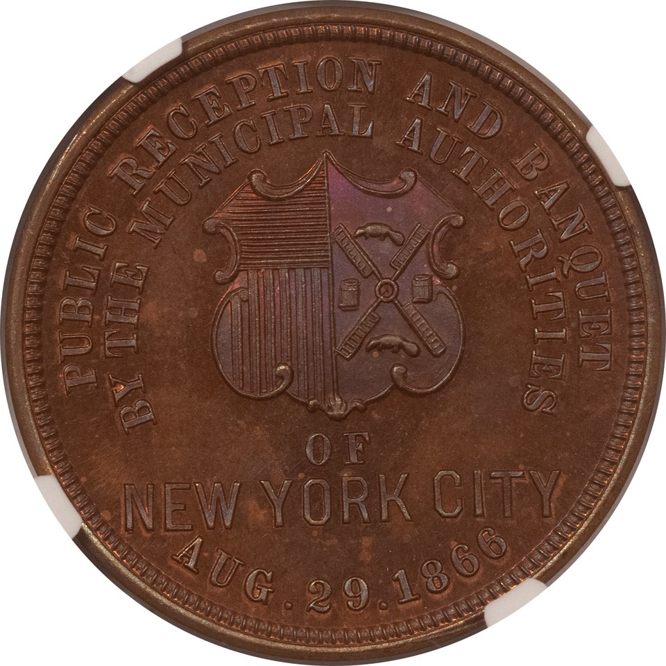 RARE 1866 ANDREW JOHNSON 31mm CAMPAIGN MEDAL, DEWITT AJOHN-1866-4, NGC ...