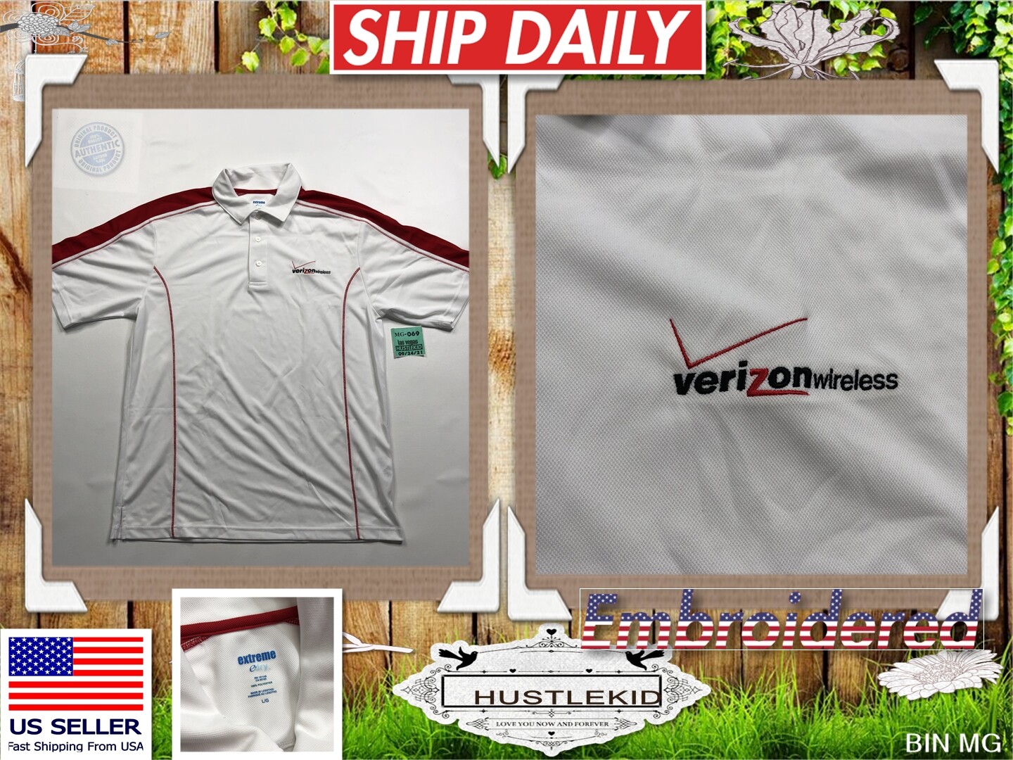 Official Verizon Wireless Golf Polo Shirt Sales Employee Work Men Large ...