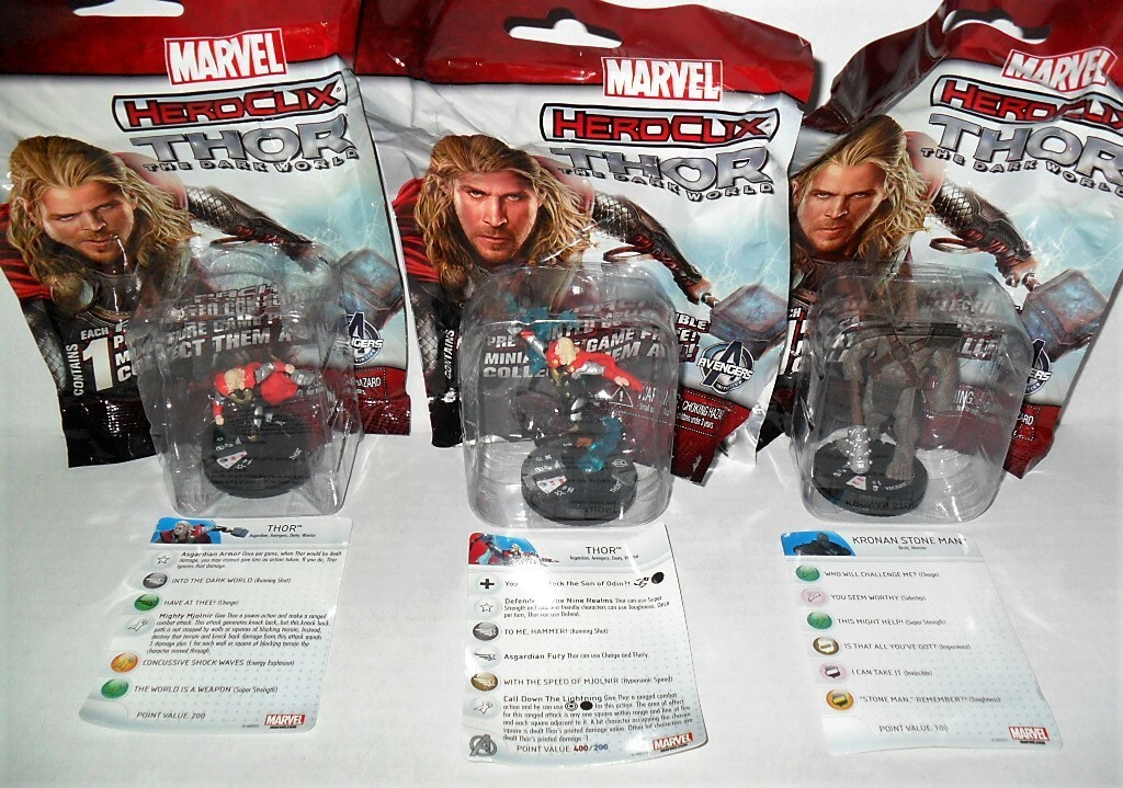 WIZKIDS HEROCLIX MARVEL THOR THE DARK WORLD LOT OF 3 KRONAN 012 & THOR ...