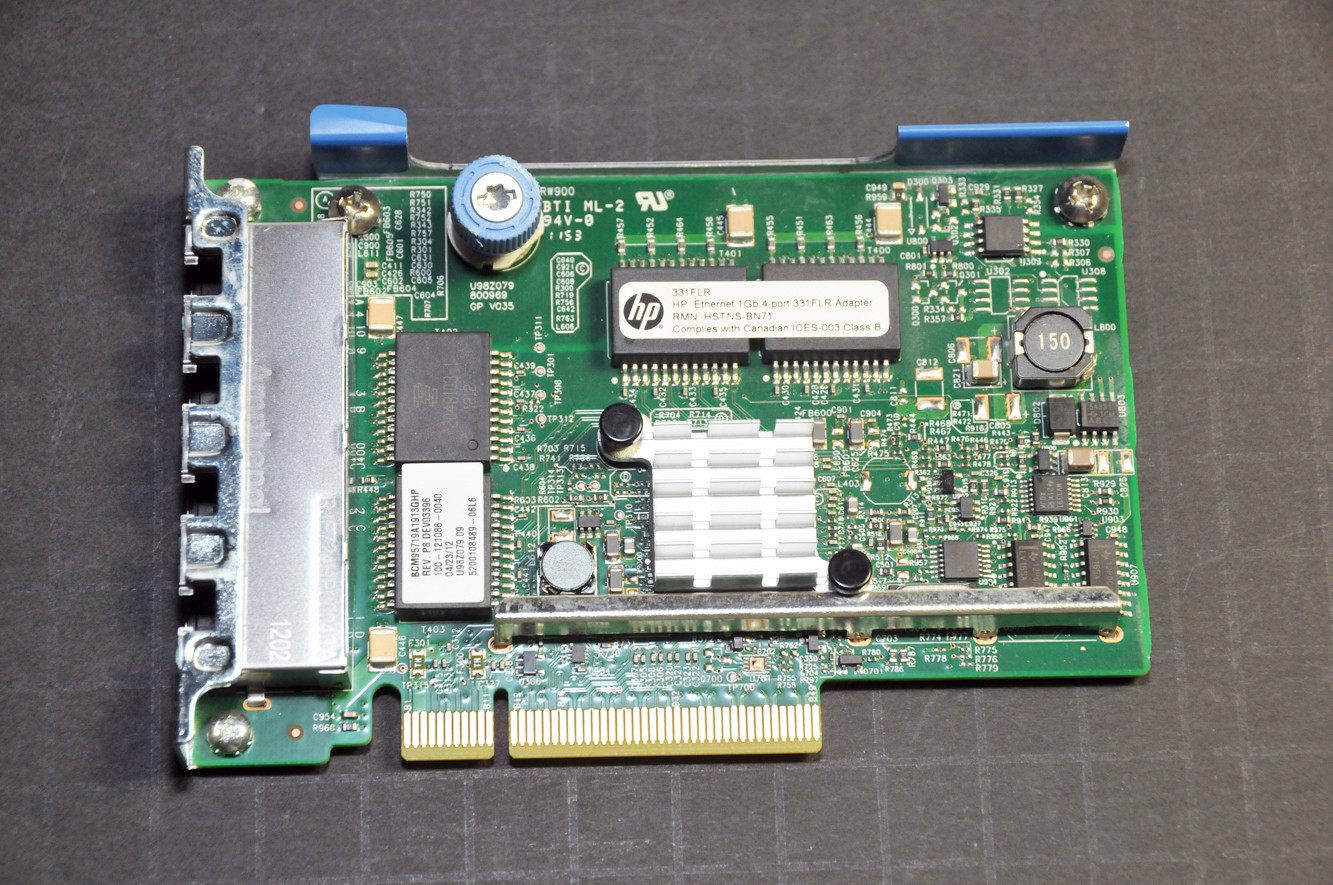 HP Ethernet Card Model 331FLR 1gb PCI-E X8 Four port 10/100/1000 NIC ...