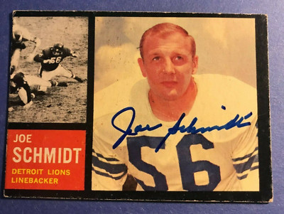 SIGNED JOE SCHMIDT 1962 TOPPS FOOTBALL CARD AUTOGRAPH - LIONS - HOF | eBay