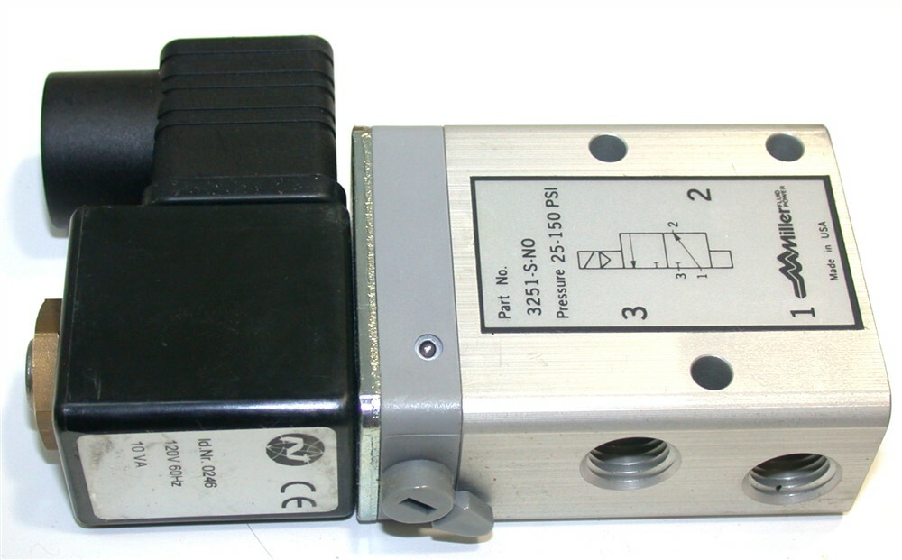 Up to 2 New Miller Valves 3251-S-N0 w/ Solenoid Coil 0246 | eBay