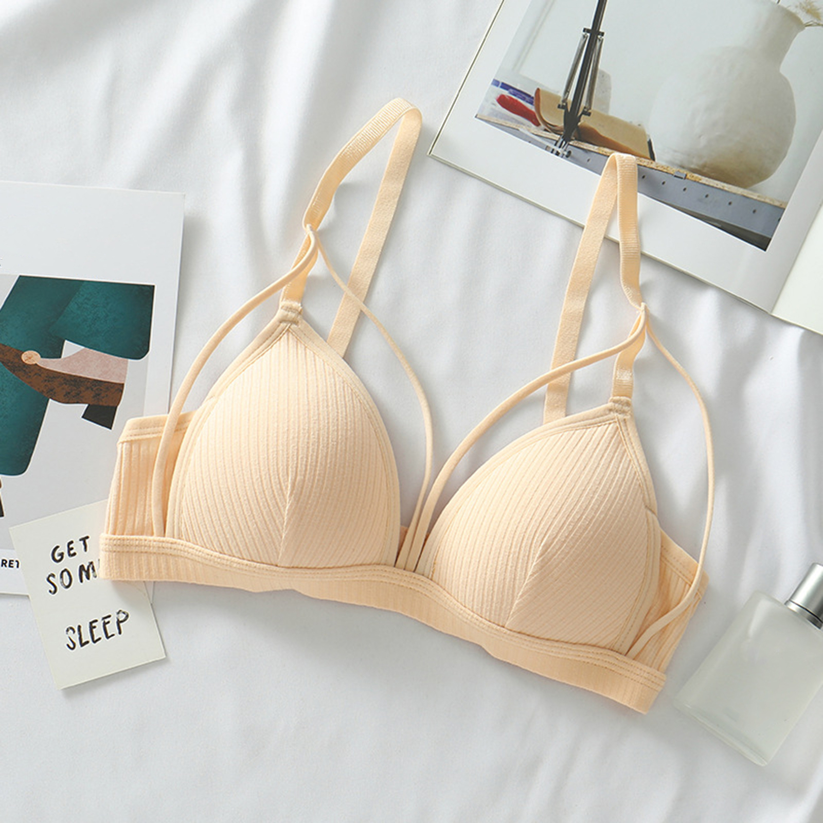 Sports Brassiere No Steel Ring Protective Pure Color Lady Yoga Bra ...