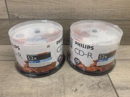 Philips 52X CD-R 50 Discs x 2 700MB 80 min. 100 Total Discs New ...