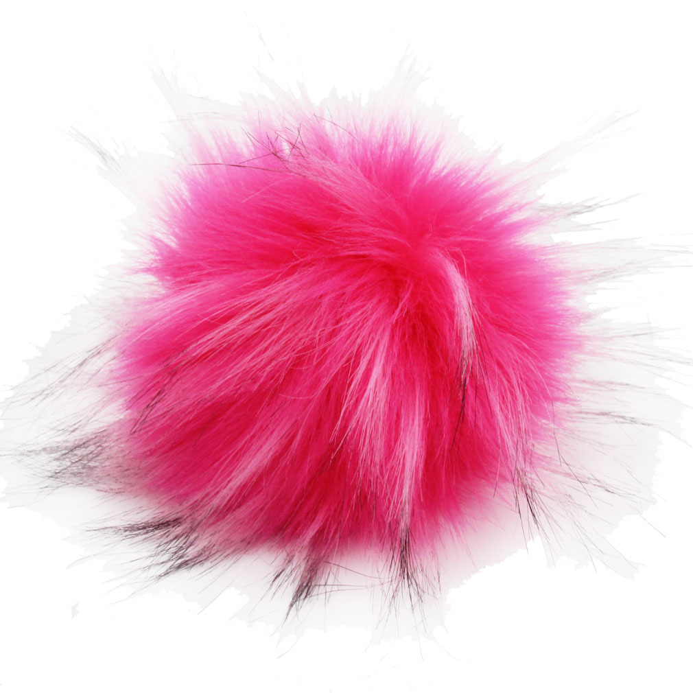 4.3" Set of 6 Faux Raccoon Fur Fluffy Pom Pom Ball for Hats Beanie ...