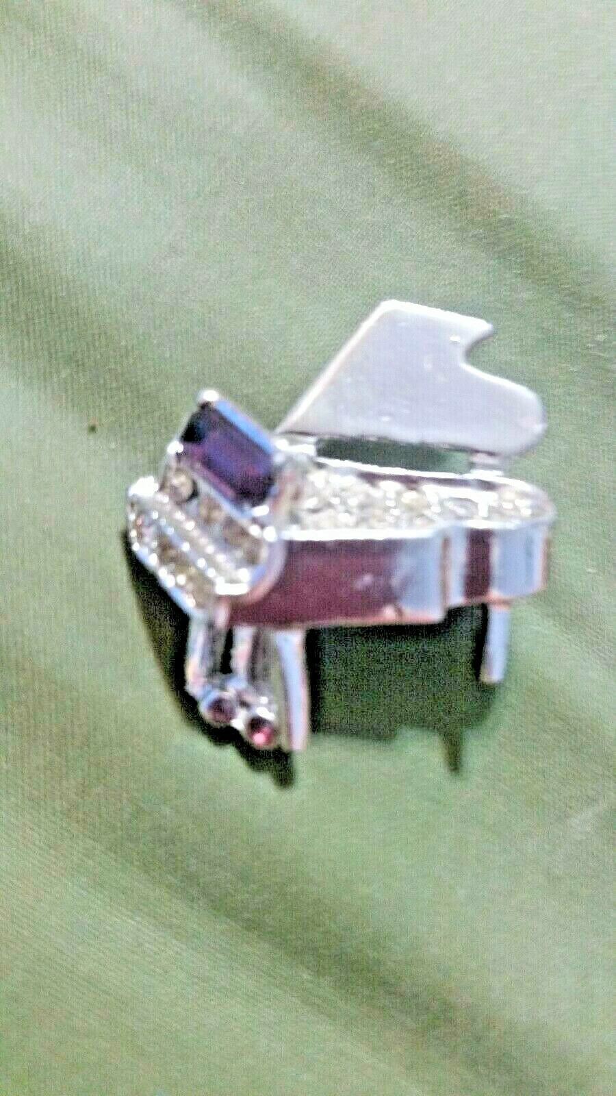 Gorgeous Vintage Grand Piano Pin Silver Tone Rhinestones | eBay