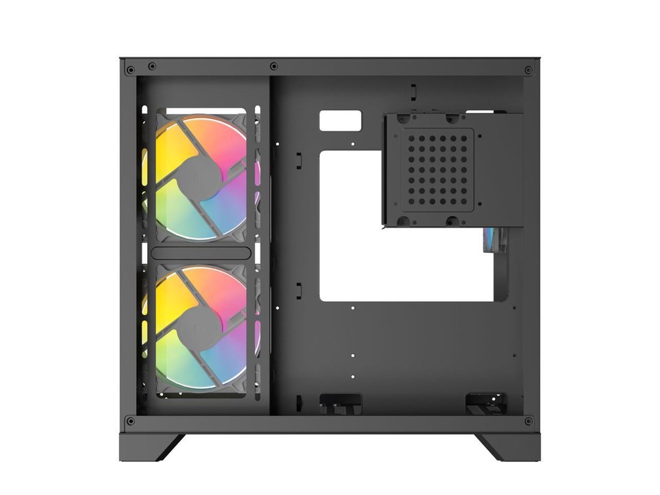 DIYPC ARGB-Q3.v2 Black Tempered Glass Micro ATX Gaming Computer PC Case ...