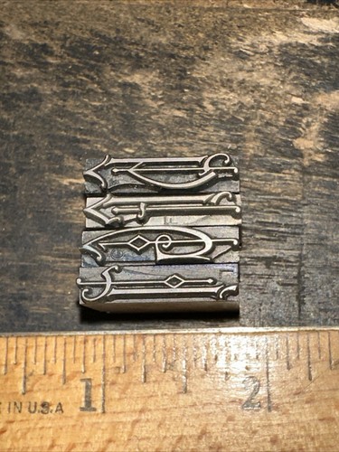 Print Blocks “ 4 Ornamental Lead Borders “ Nice Lines! | eBay