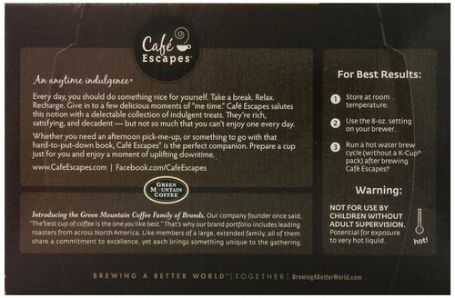 Caf Escapes Chai Latte K Cup Pods 12 Count Rich Spiced Tea Indulgence ...