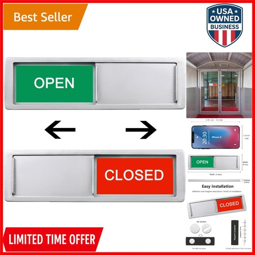 Open Closed Sign Aluminum 7x2 Inch Sliding Door Indication for Business ...