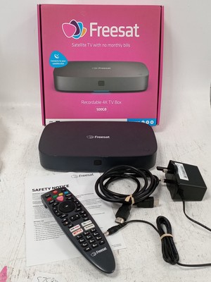 FREESAT 500GB Recordable 4K TV Box with Remote & Cables - IN BOX | eBay UK