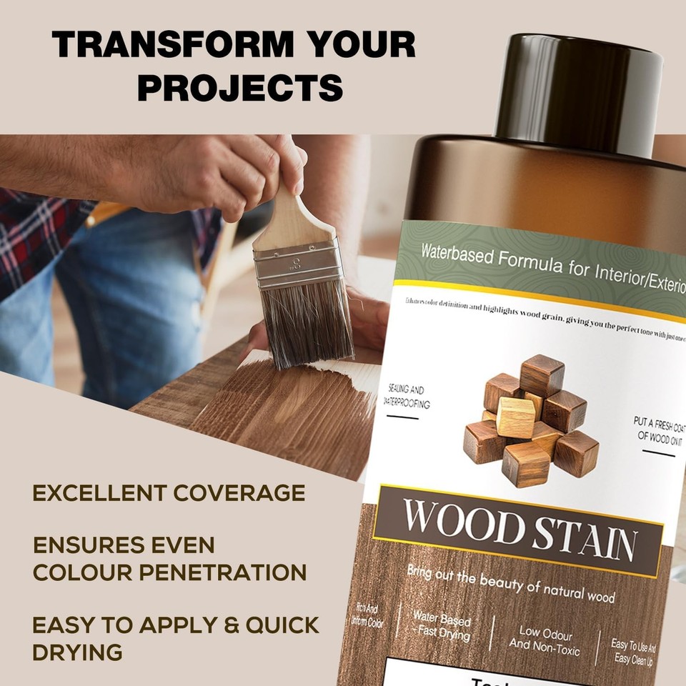 Wood Stain - Stain for Wood - Natural Stain for Furniture - Water Based ...