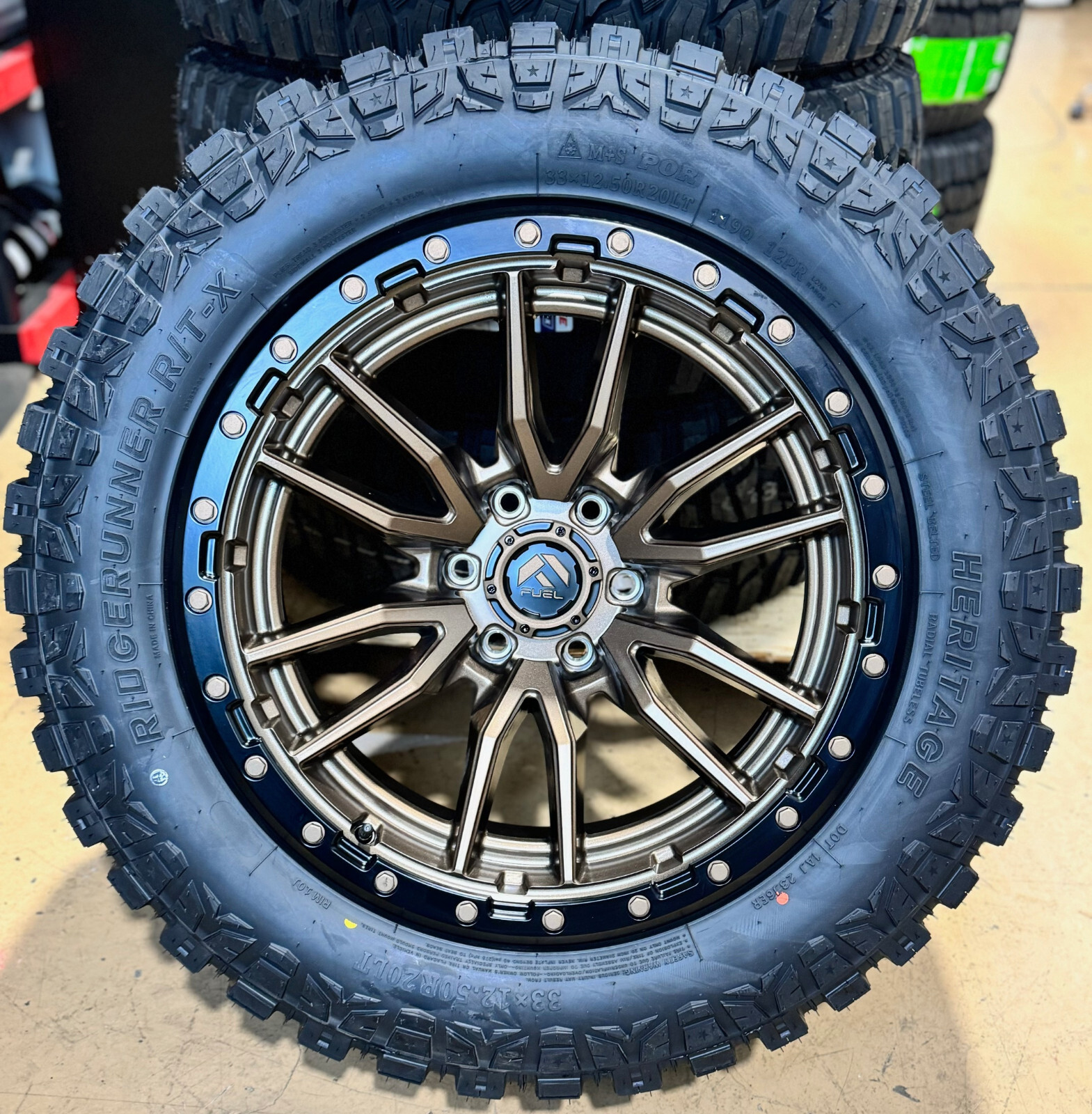 20x10 Fuel D681 Bronze Rebel Wheels 33" AT Tires 8x180 GMC Sierra 2500 ...