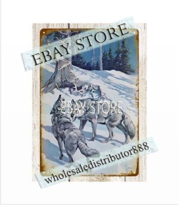 1940s wildlife art Timber Wolves by Francis Lee Jaques metal tin sign ...