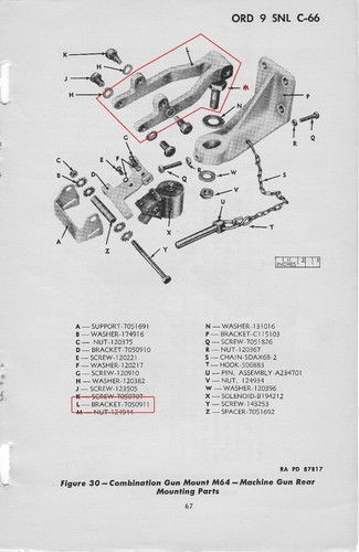 Gun Mount M64 - M1919A4 Rear Bracket - G200 M24 Chaffee C066 75mm ...