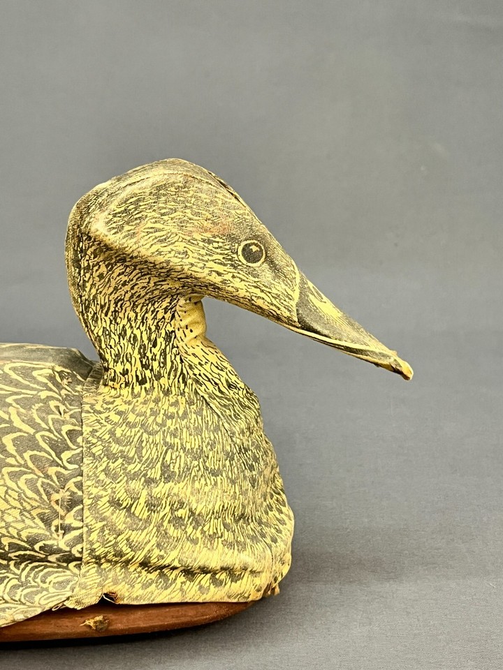 Rare Acme Folding Decoy Co. Canvas FEMALE MALLARD 13" Duck Decoy w ...