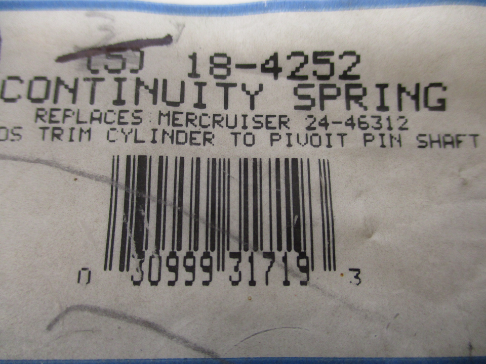 18-4252 24-46312 Continuity Spring for Mercury Mercruiser Stern Drive ...