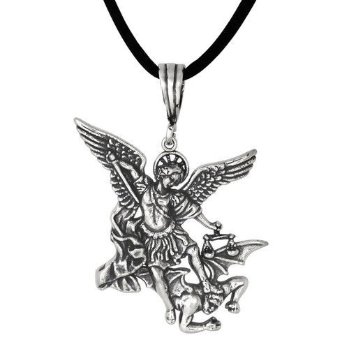 Sterling Silver 925 Archangel San St. Saint Michael Charm Pendant ...
