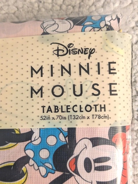Minnie Mouse Plastic Tablecloth 52 X 70 in Pink Table Cover Disney ...