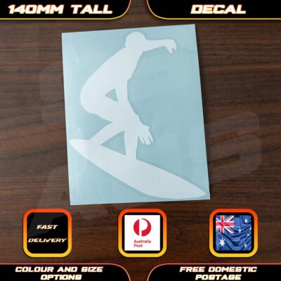 Male Surfer Athlete Sticker Decal Surfing Car Bumper Laptop Man Cave ...