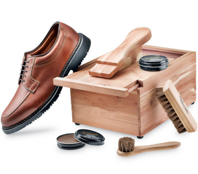 New Cedar Wood Shoe Shine Box Toolbox - Shoe Repair Polishing Holder ...