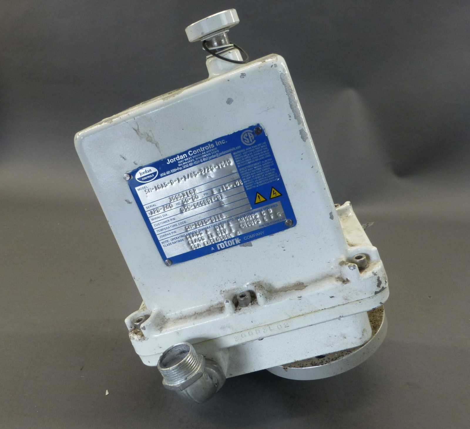 Jordan Controls/Rotork SM-1015-D-1-1/45-2/20-Y049 Actuator, SM-1015 ...
