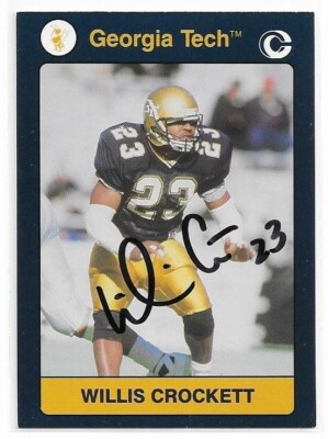 WILLIS CROCKETT Autographed Signed 1991 card #49 Georgia Tech Football ...