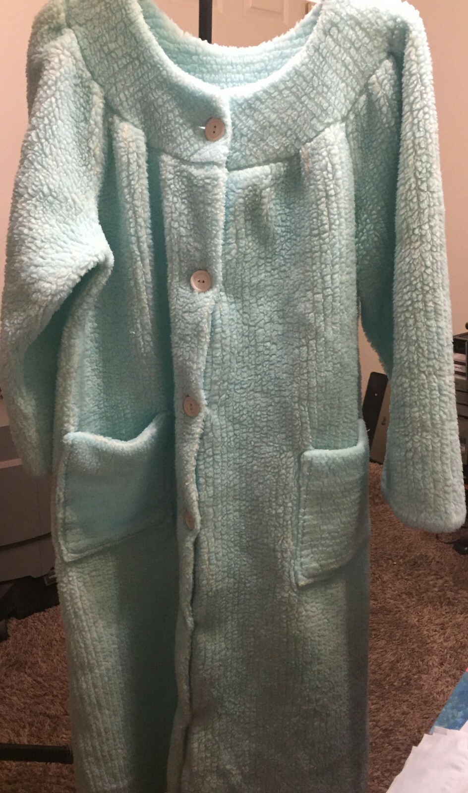 Lara Dee Women's Oversized Buttons Design Cozy Fleece… - Gem