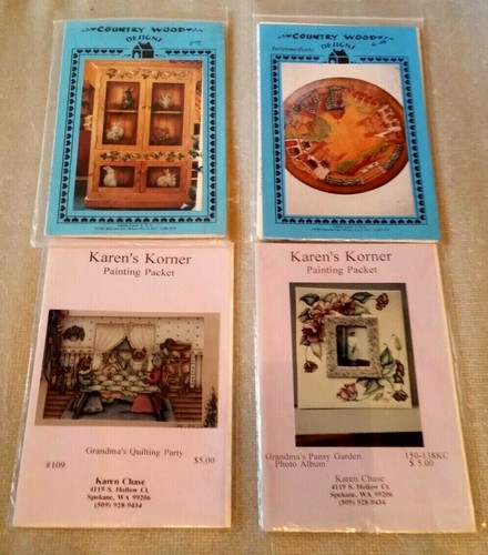 4 tole painting pattern packets: Linda Lock Country Woods Designs ...