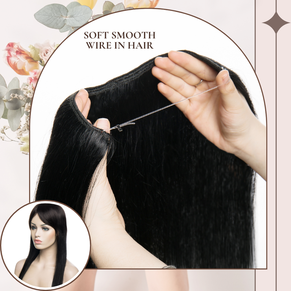 Hidden Secret One Piece Weft Wire on 100% Real Hair Human Extensions ...