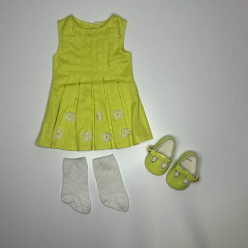American Girl Outfit Melody's Daisy Green Dress Shoes Socks for 18 ...