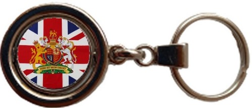 Union Jack Crest Spinning Double Sided Metal Keyring And Gift Bag | eBay UK
