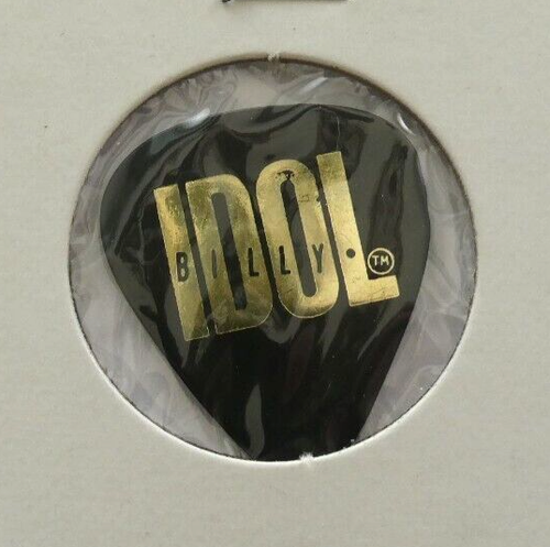 BILLY IDOL Vintage GUITAR PICK 1990 Tour Black & Gold Plectrum Concert ...