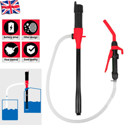 2.5 Gallons Electric Syphon Pump Battery Operated Petrol Oil Water Fuel ...