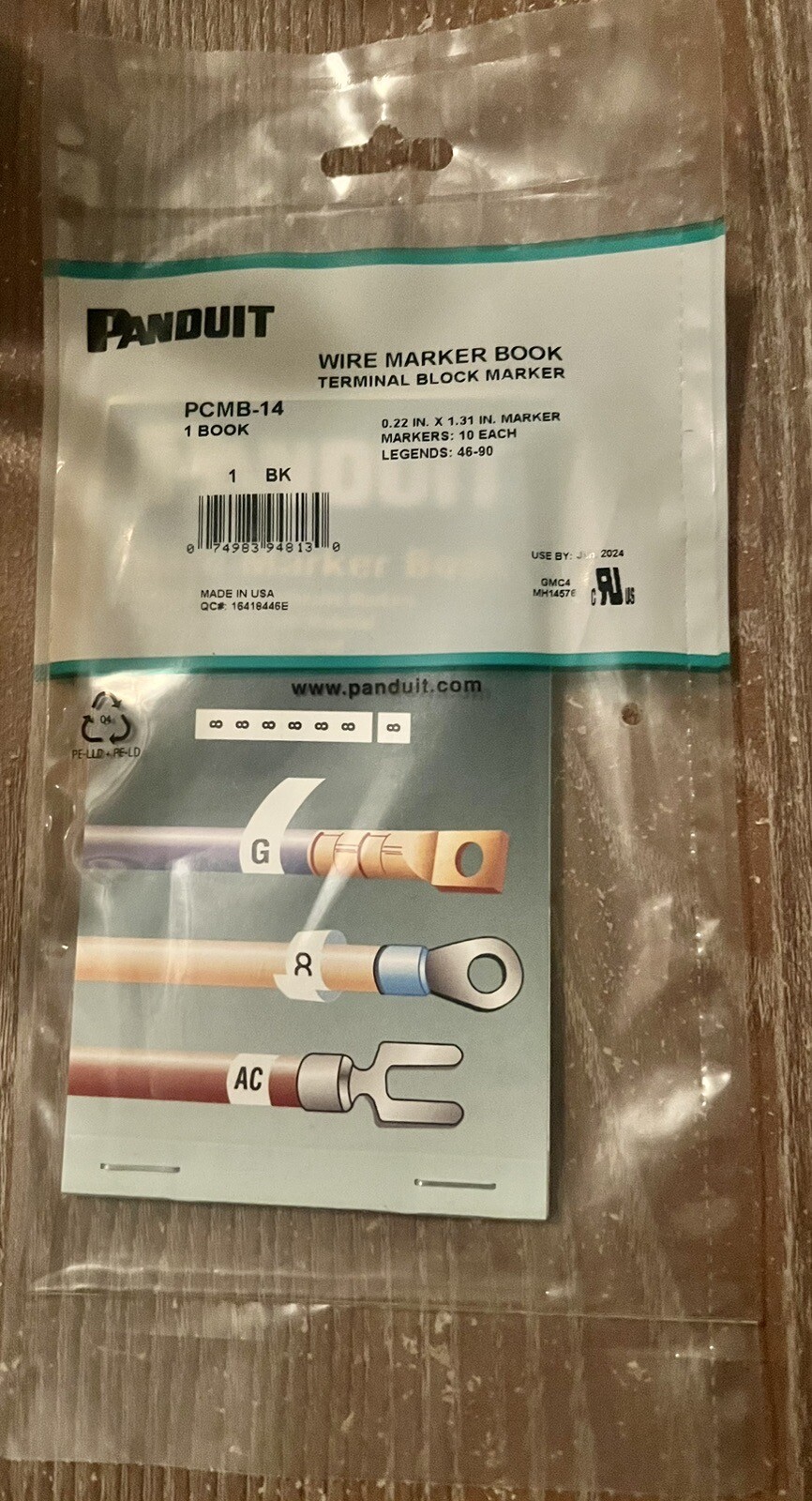 Panduit PCMB-14, Wire Marker Book, Terminal Block Marker, Legends 46-90 ...