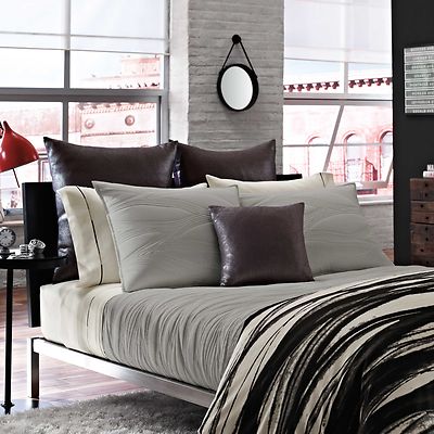 KENNETH COLE REACTION HOME WILLOW DOVE 1 STANDARD PILLOW SHAM GREY ...