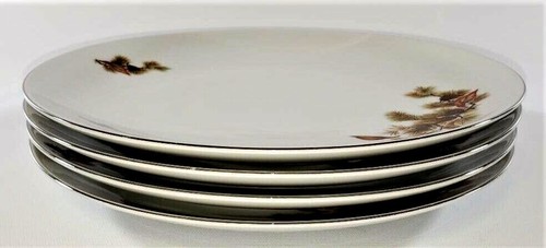 Set of 4 Vintage Pine Pattern Plates - 10 1/4" - Fancy China | eBay